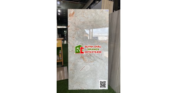 Gạch lát nền ấn độ Luxiana Grey 60x120 bề mặt bóng màu xám vân đá rạn ...
